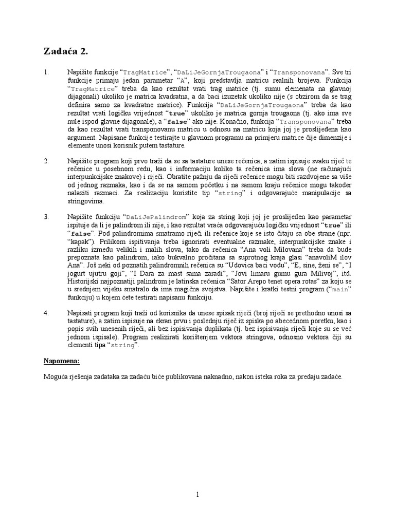 Domaca Zadaca 2 | PDF