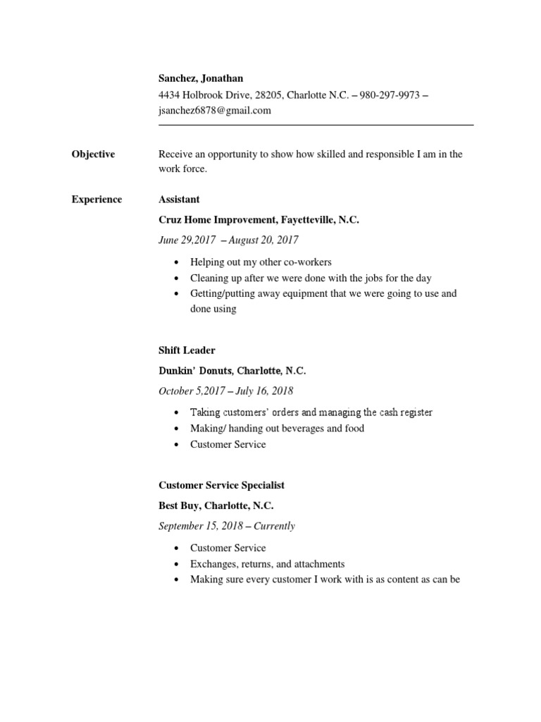 Jonathan Sanchez Resume Overview | PDF