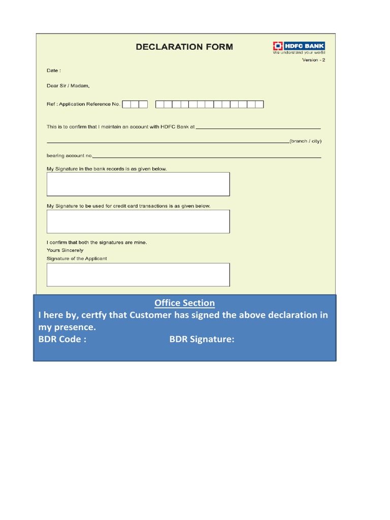 Signature Mismatch Declaration | PDF