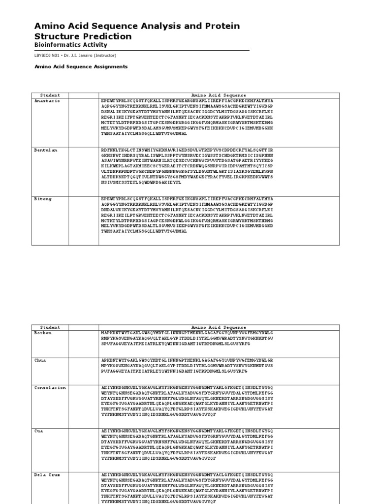 AA Sequence Assignment | Download Free PDF | Macromolecules | Organic ...