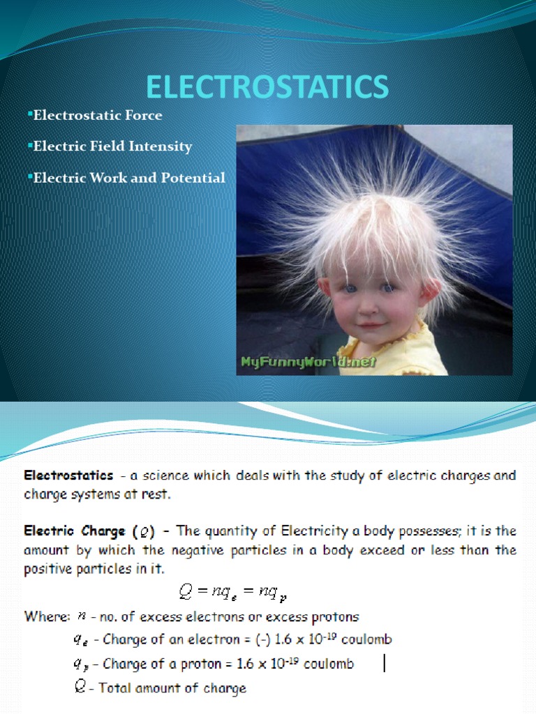 Electrostatics: Electrostatic Force Electric Field Intensity Electric Work and Potential | PDF ...