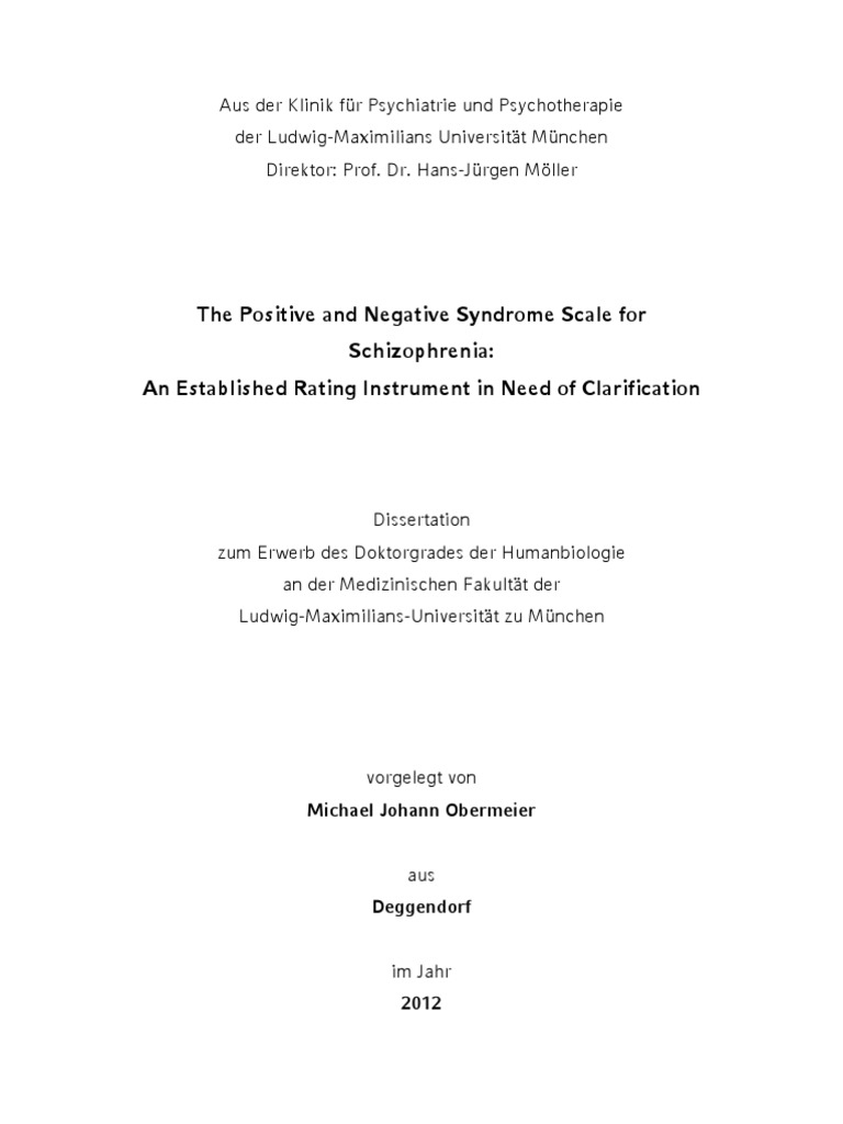 Obermeier Michael PDF | PDF | Schizophrenia | Diagnostic And ...