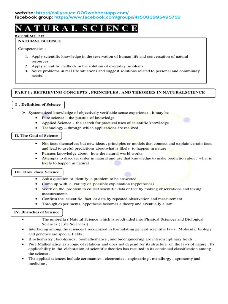 Natural Science concepts and branches | PDF | Atoms | Stars