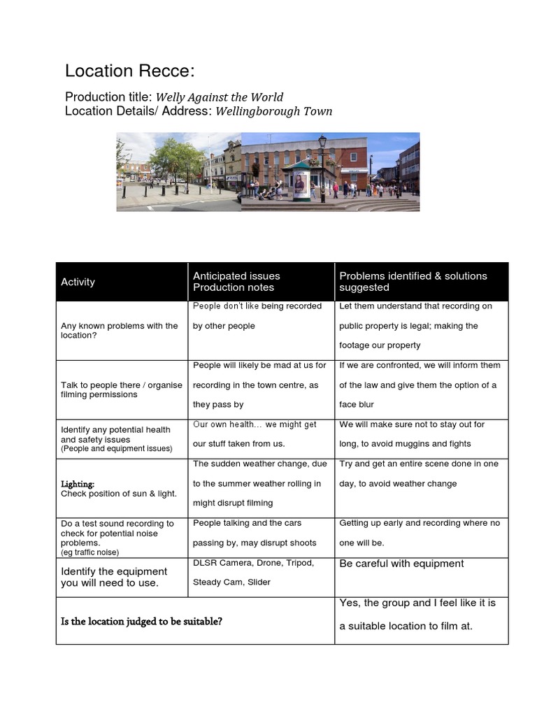 Location Recce Final | PDF