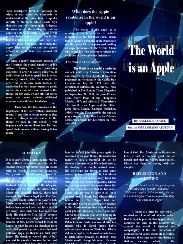 What Does The Apple Symbolize in The World Is An Apple? | PDF