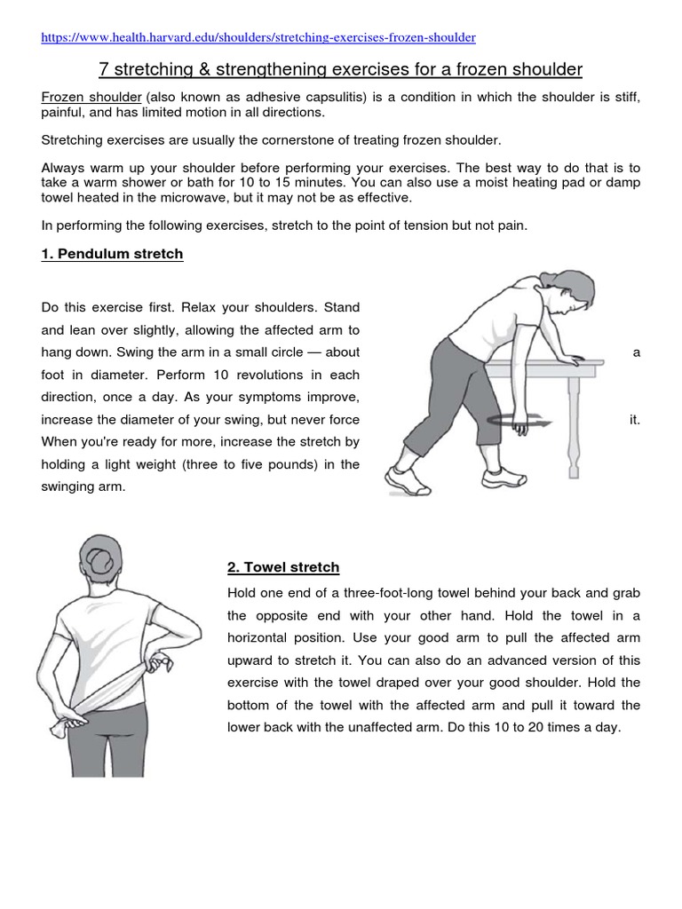 Frozen Shoulder Physio Exercise | Download Free PDF | Shoulder | Arm