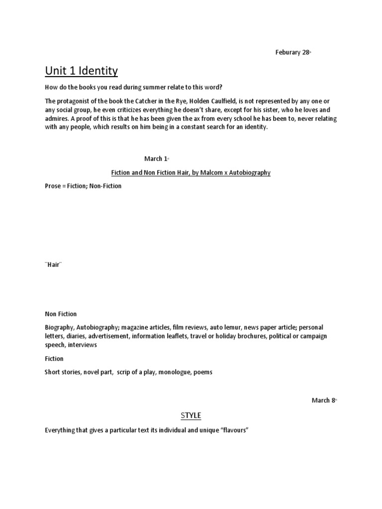 Unit 1 Identity: Style | PDF | Part Of Speech | Lexicon
