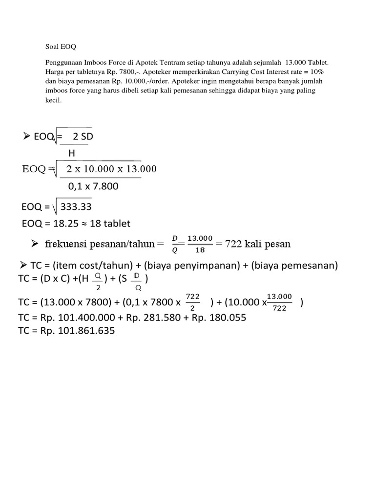 Soal EOQ | PDF