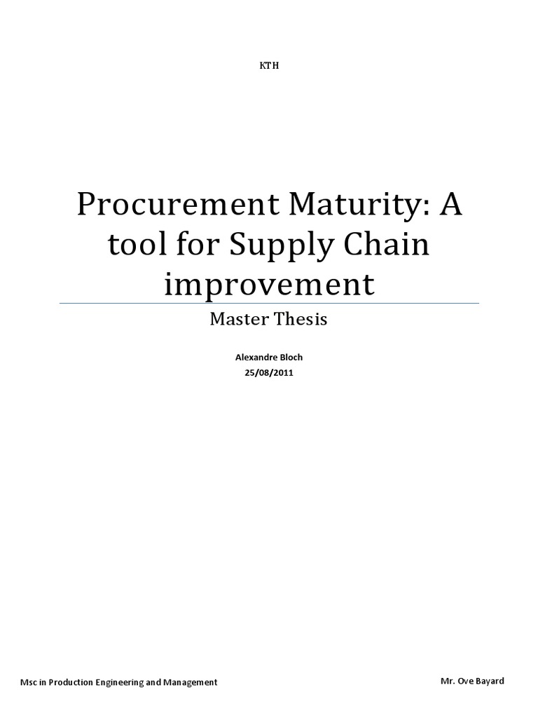 Procurement Maturity | PDF | Procurement | Supply Chain
