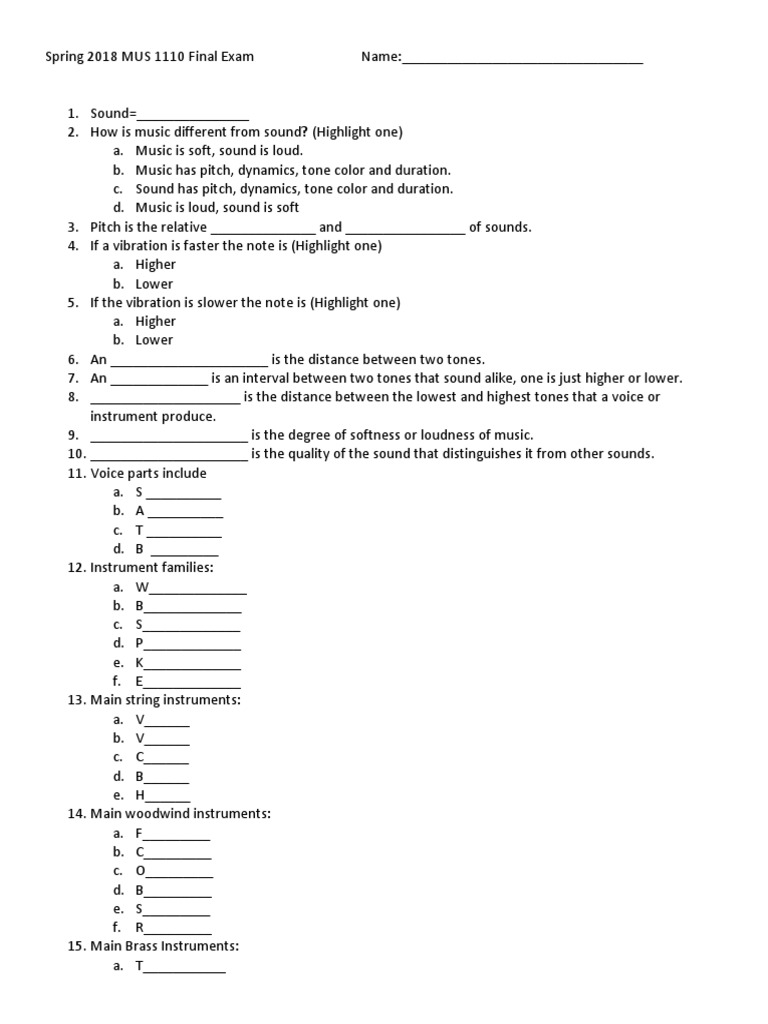 Music Appreciation Final Exam Review | PDF | Classical Period (Music ...