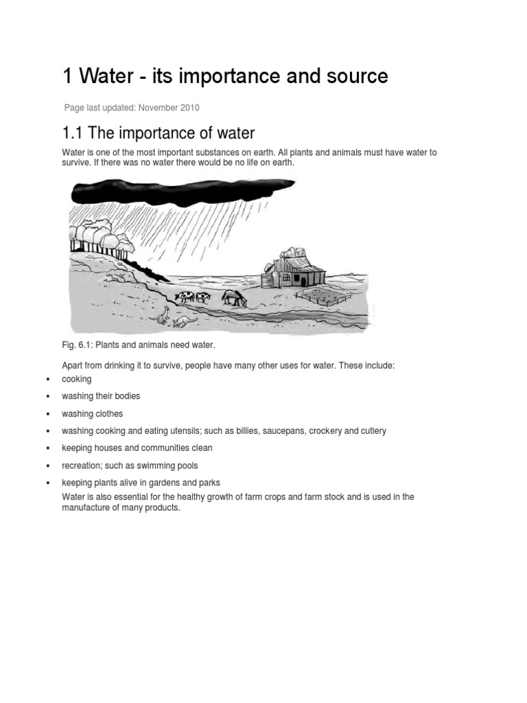 Importance of Water | PDF | Drinking Water | Reservoir