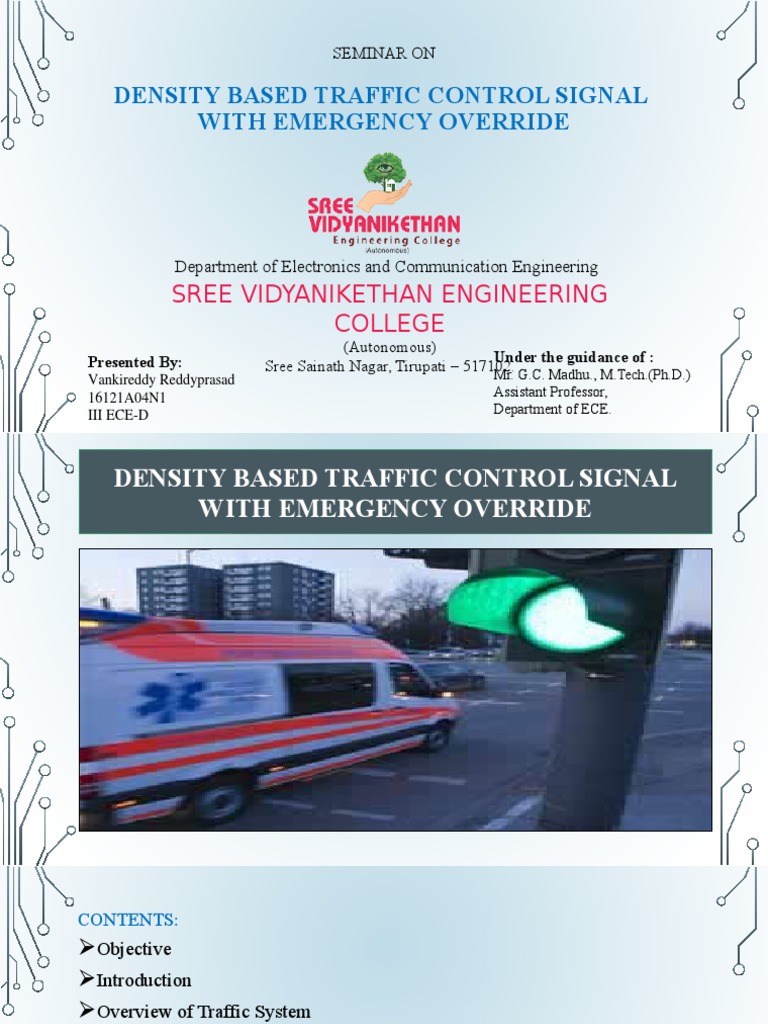 Density Based Traffic Control Signal With Emergeny Override | PDF ...