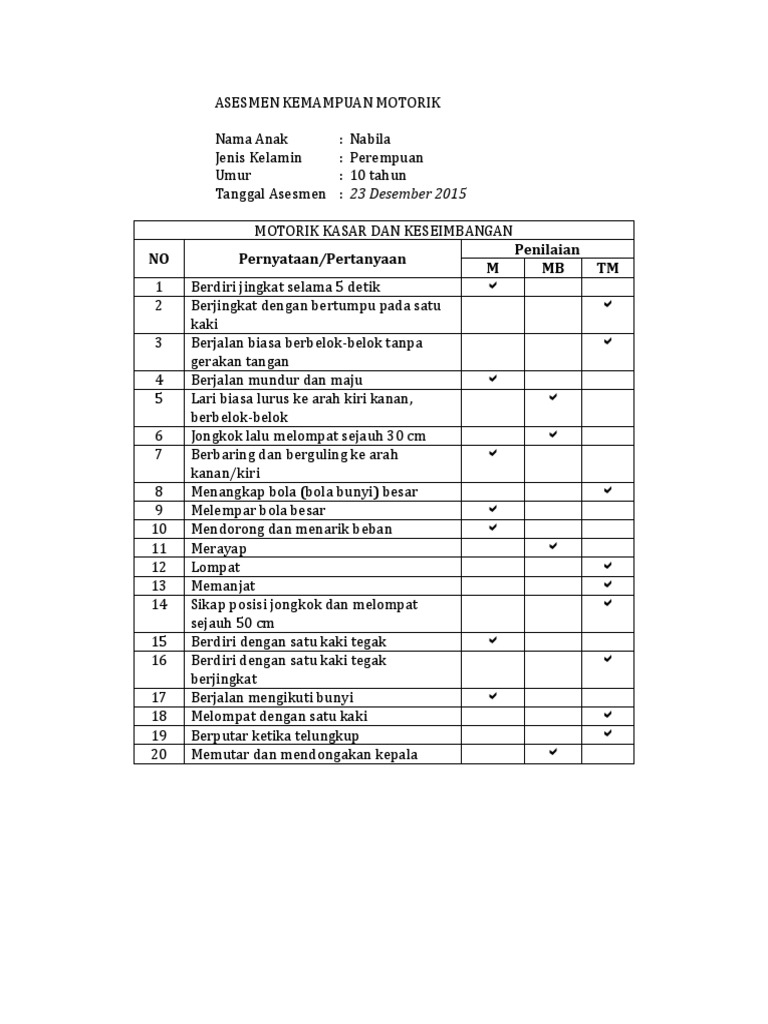 Contoh Asesmen | PDF