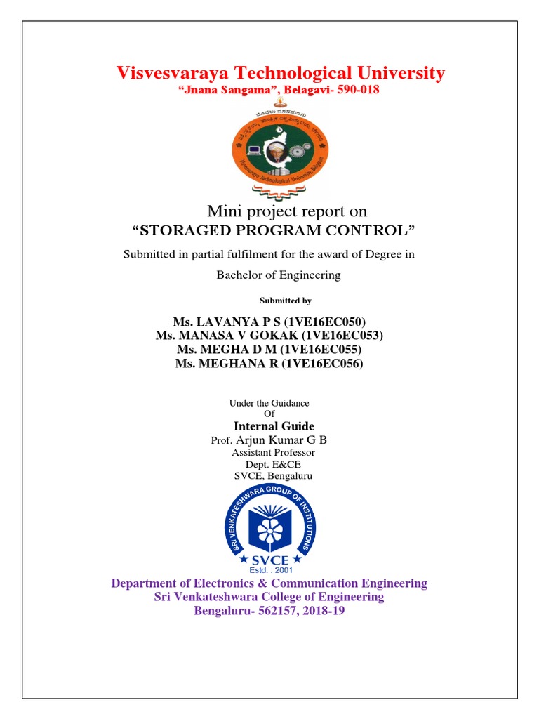 Visvesvaraya Technological University: Mini Project Report On | PDF ...
