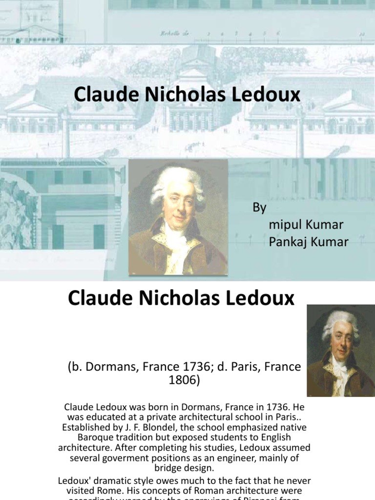 Claude Nicholas Ledoux | PDF | Style | European Architecture