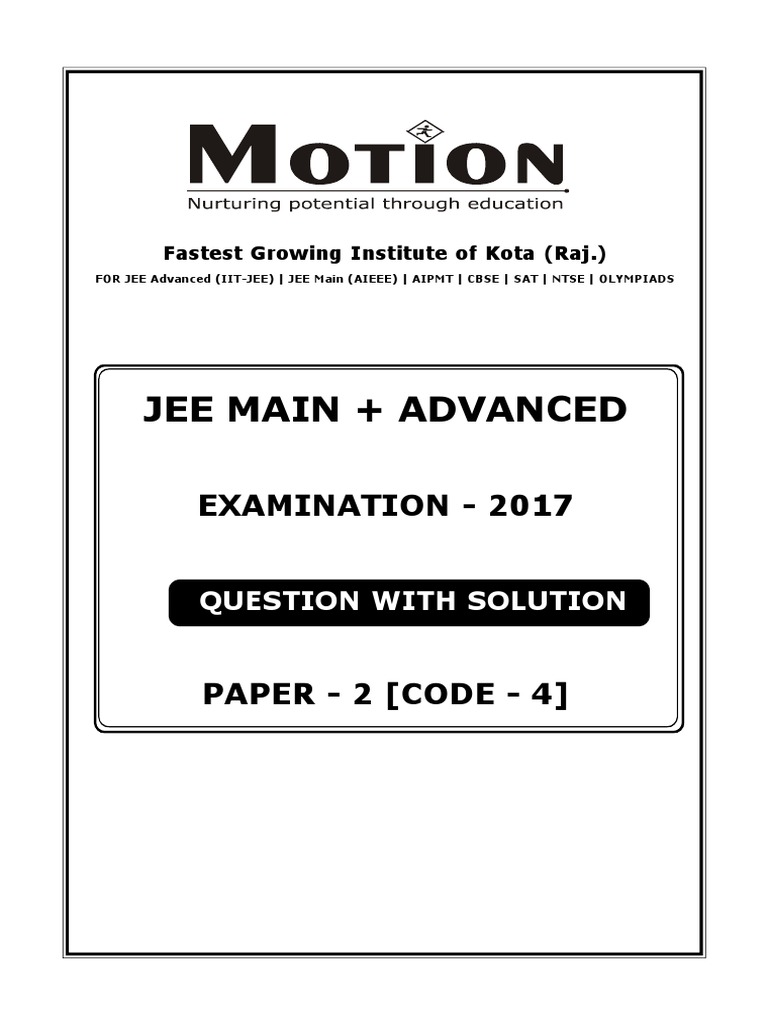 Motion Jee Main +advanced | PDF | Physical Quantities | Quantity