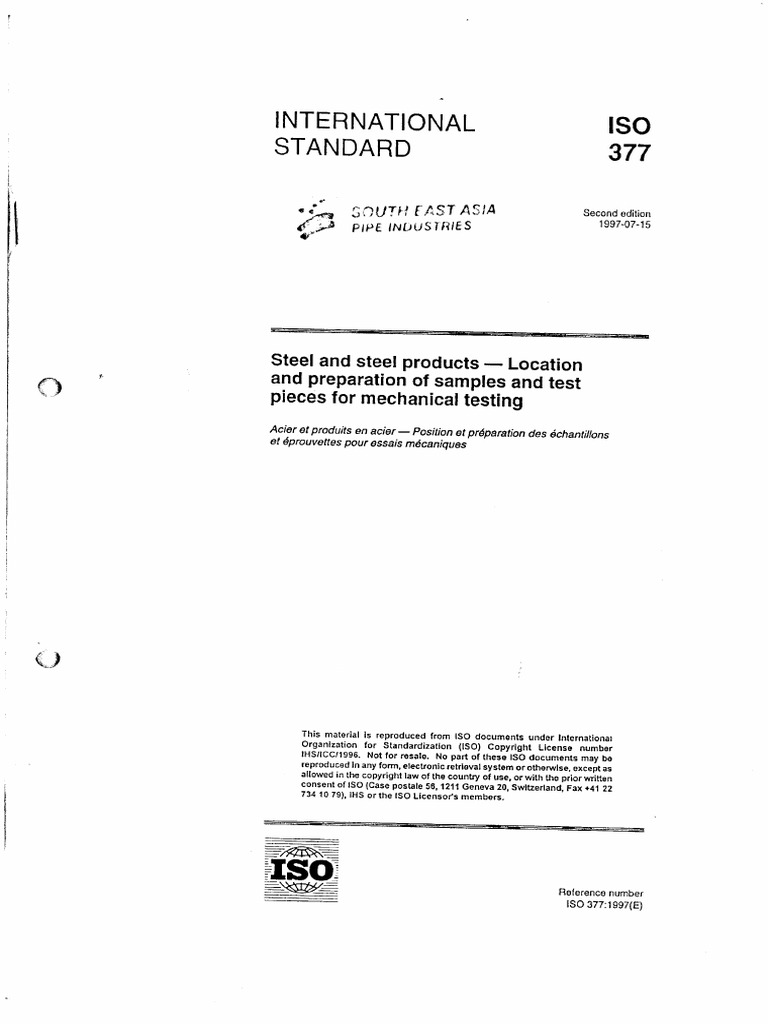 Iso 377-1997 PDF | PDF