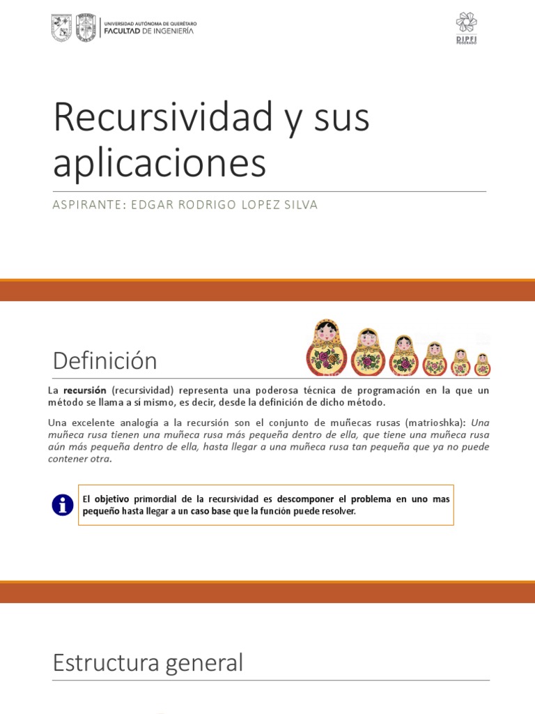 Recursividad y Sus Aplicaciones | PDF | Recursividad | Áreas de informática