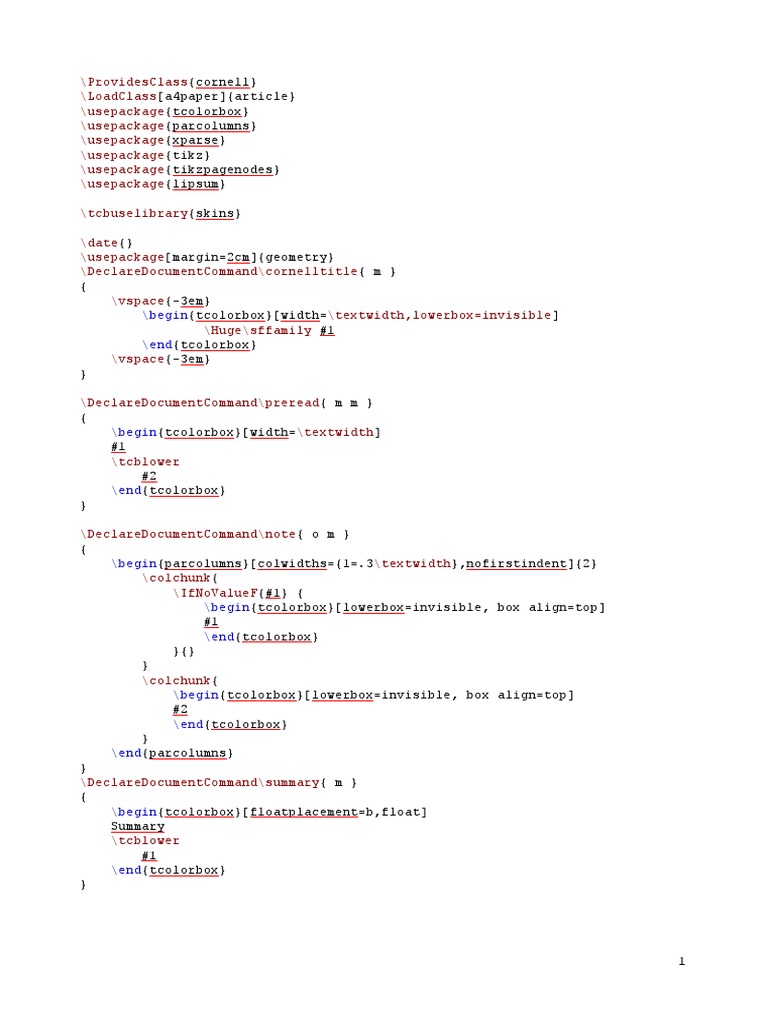 Cornell Note Taking - Latex Class | PDF