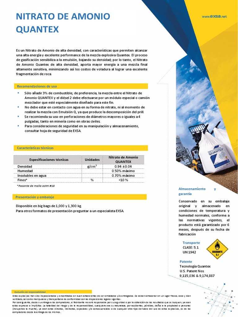 Nitrato de Amonio Quantex | PDF | Nitrato | Química
