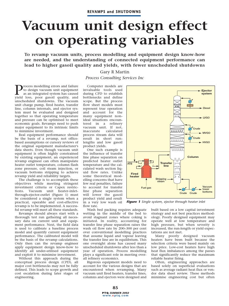 Vacuum Column Design | PDF | Hvac | Petroleum