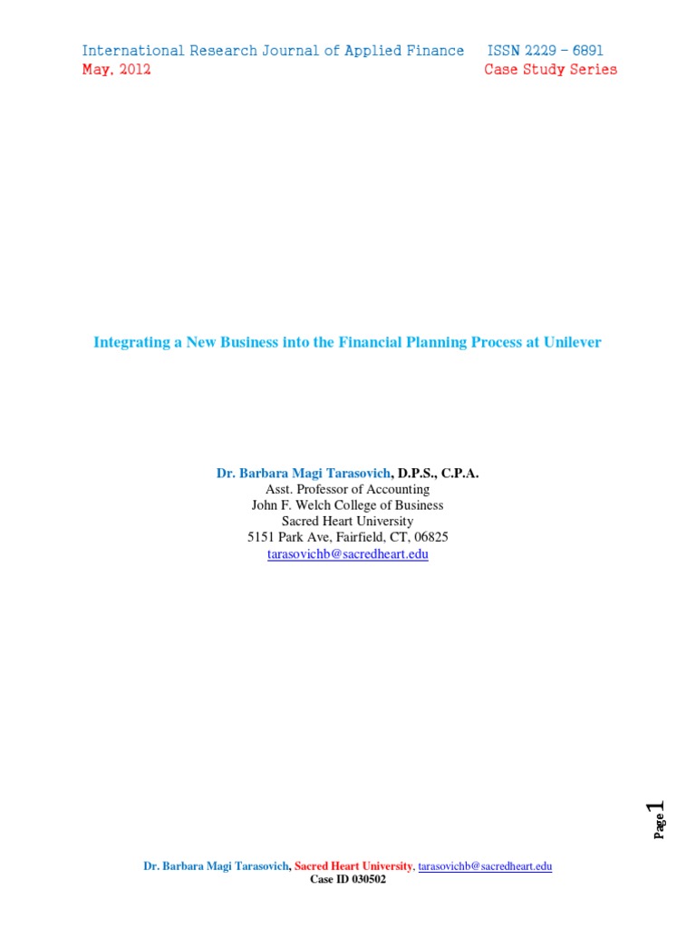 Unilever Case Study Synthesis | PDF | Unilever | Accounting