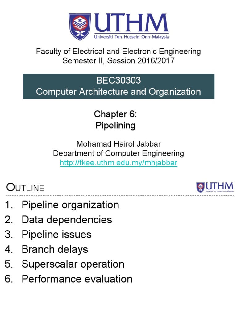 BEC30303 Chapter 6: Pipelining Performance Analysis | PDF | Central Processing Unit | Computer ...
