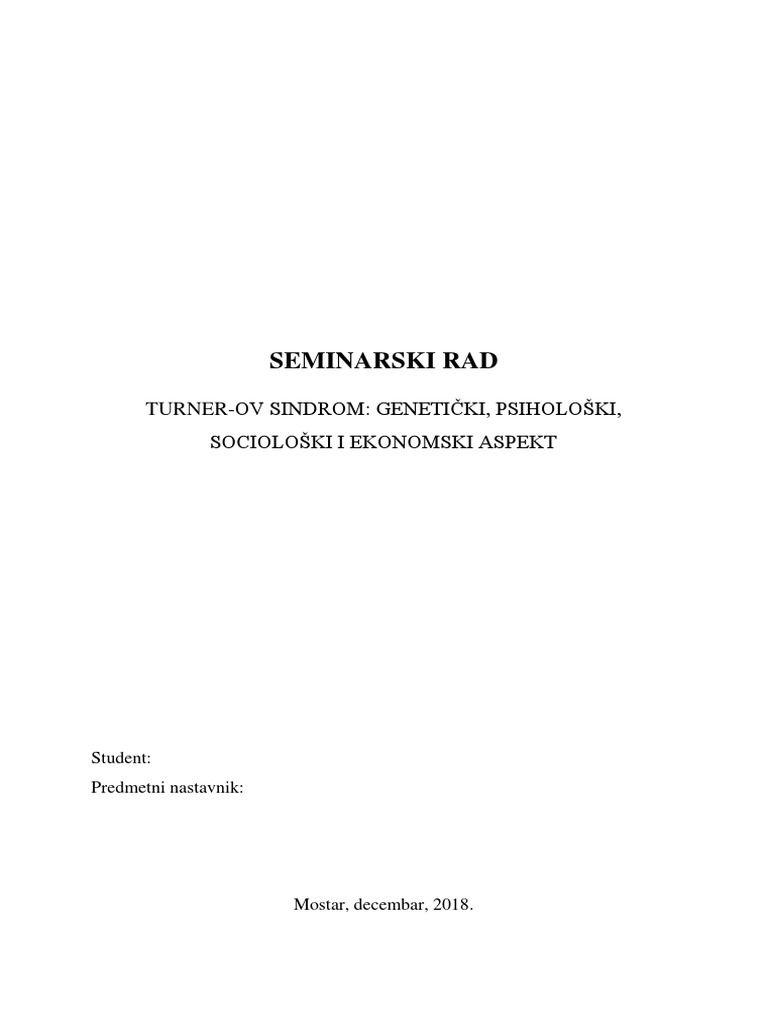 Turnerov Sindrom | PDF