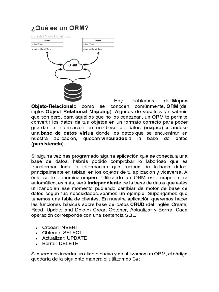 Que Es ORM | PDF | Marco de software | Mapeo Relacional de Objetos