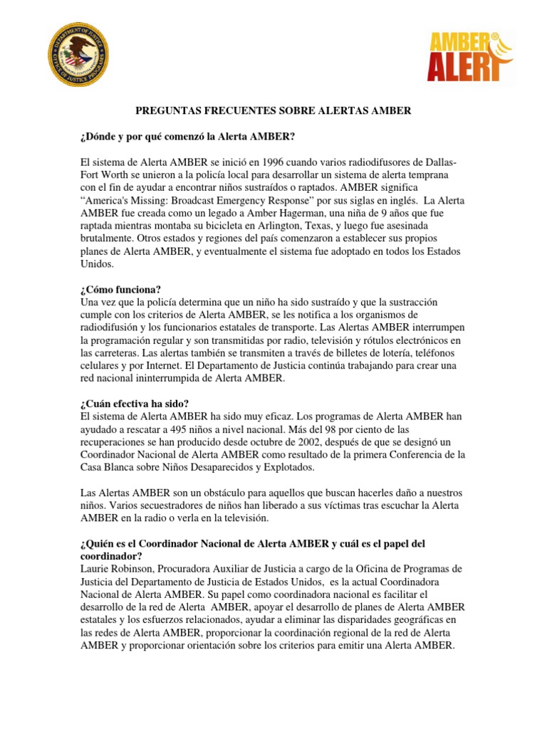Alerta Amber | PDF | Policía | Estado (política)