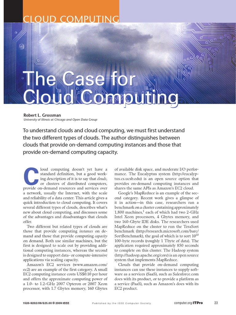 The Case For Cloud Computing | PDF | Cloud Computing | Apache Hadoop