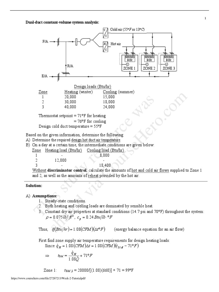 Dual-Duct Constant-Volume System Analysis PDF | Download Free PDF ...