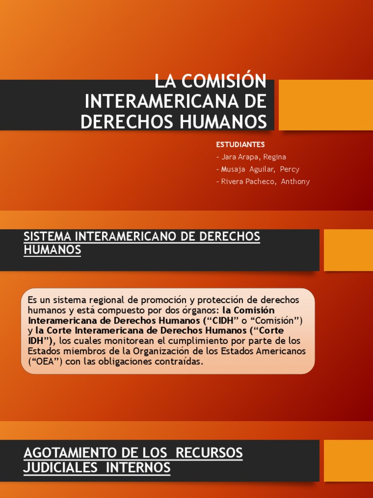 La Comisión Interamericana de Derechos Humanos Diapositivas | PDF | Justicia | Crimen y violencia