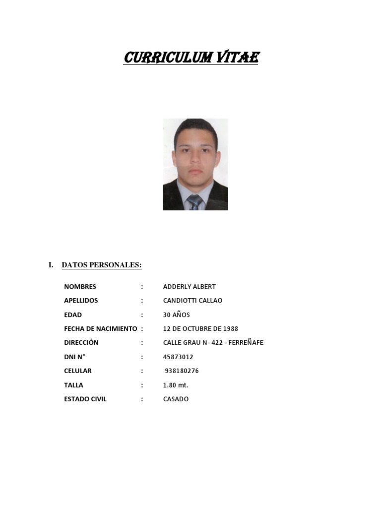 C.V Albert Candiotti Callao | PDF | Salud y bienestar | Medicina