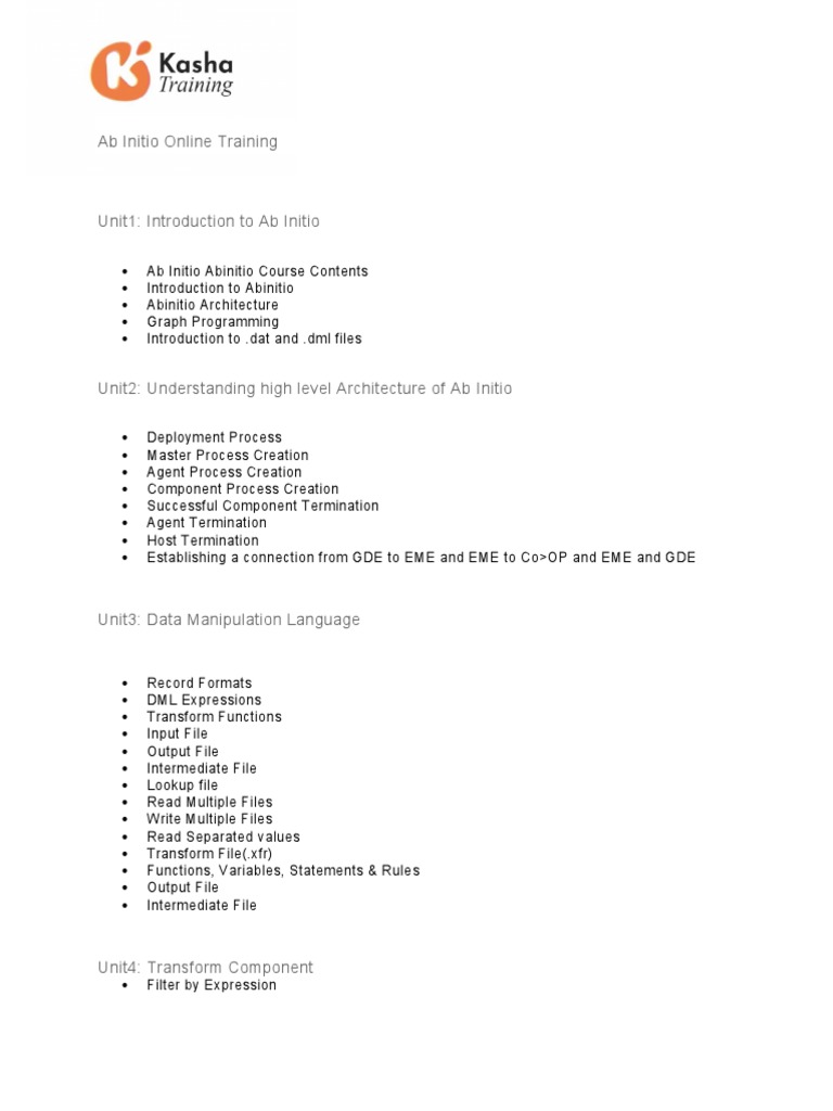 Ab Initio Online Training | PDF