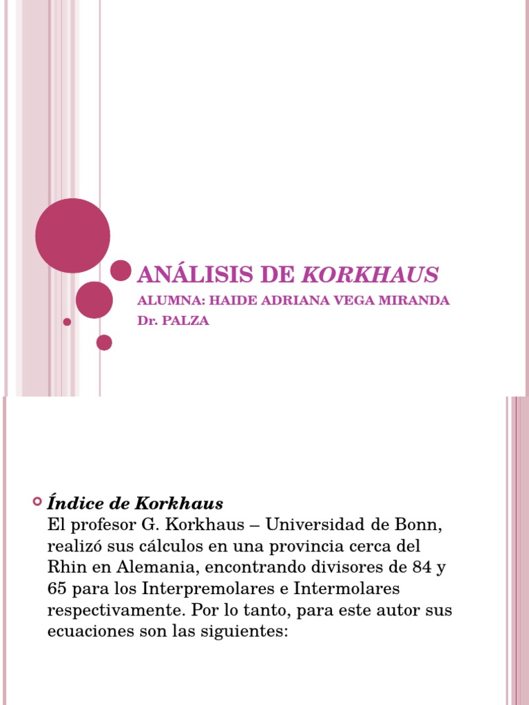 Analisis de Korkhaus | PDF | Anatomia dental | Boca