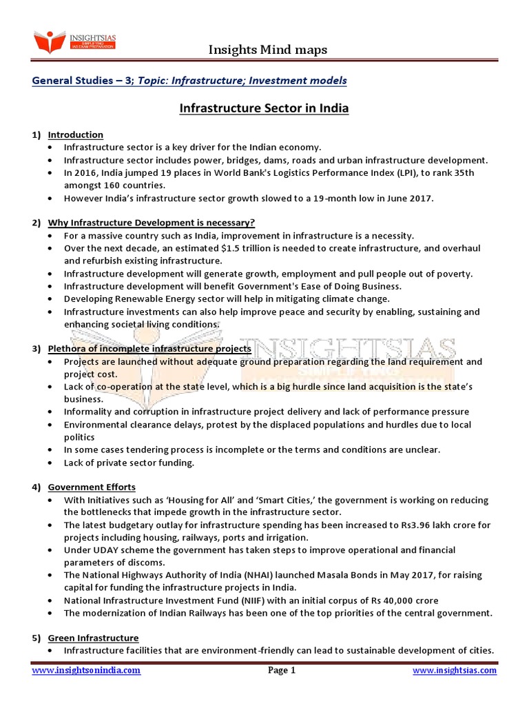 Infrastructure Sector in India | PDF | Infrastructure | Economies