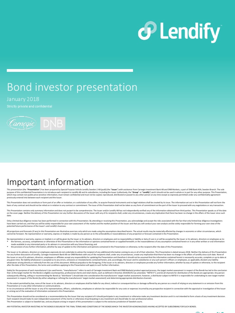 Lendify - Investor Presentation - 16 Jan 2018 PDF | PDF | Credit ...