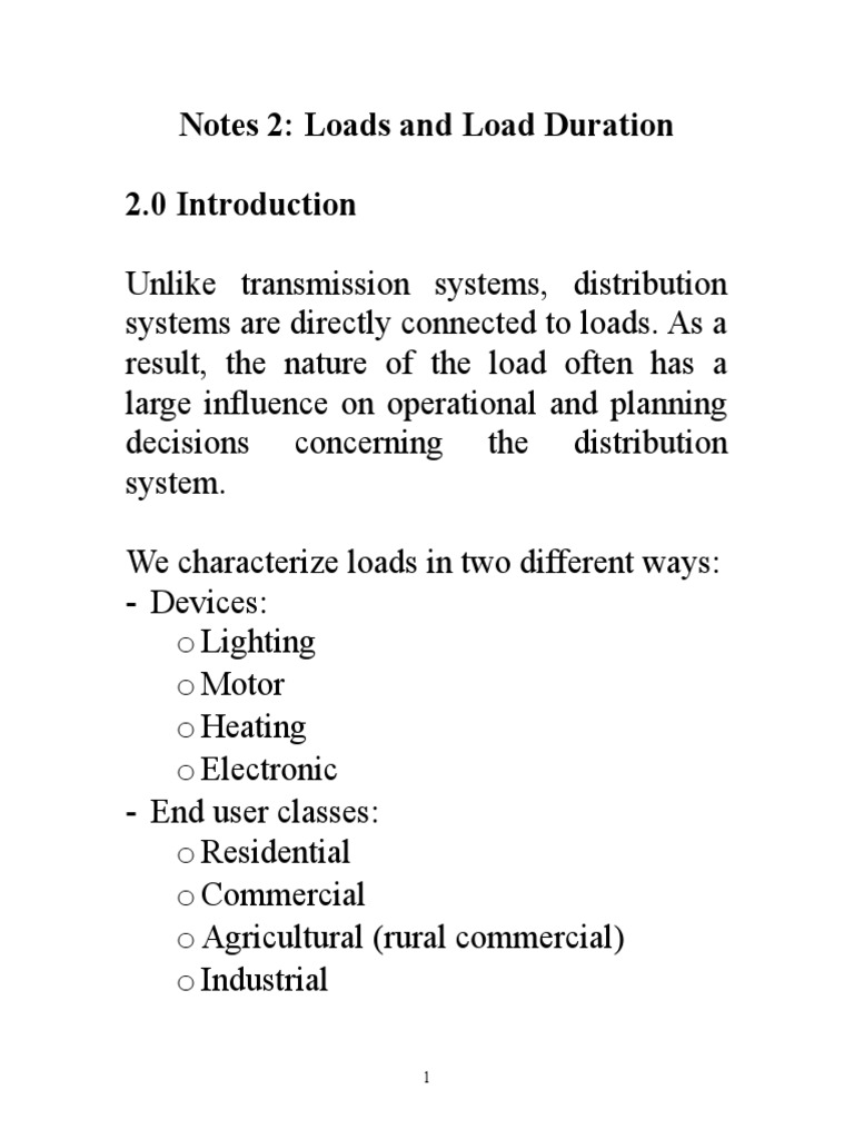 Notes 2: Loads and Load Duration | Download Free PDF | Probability ...