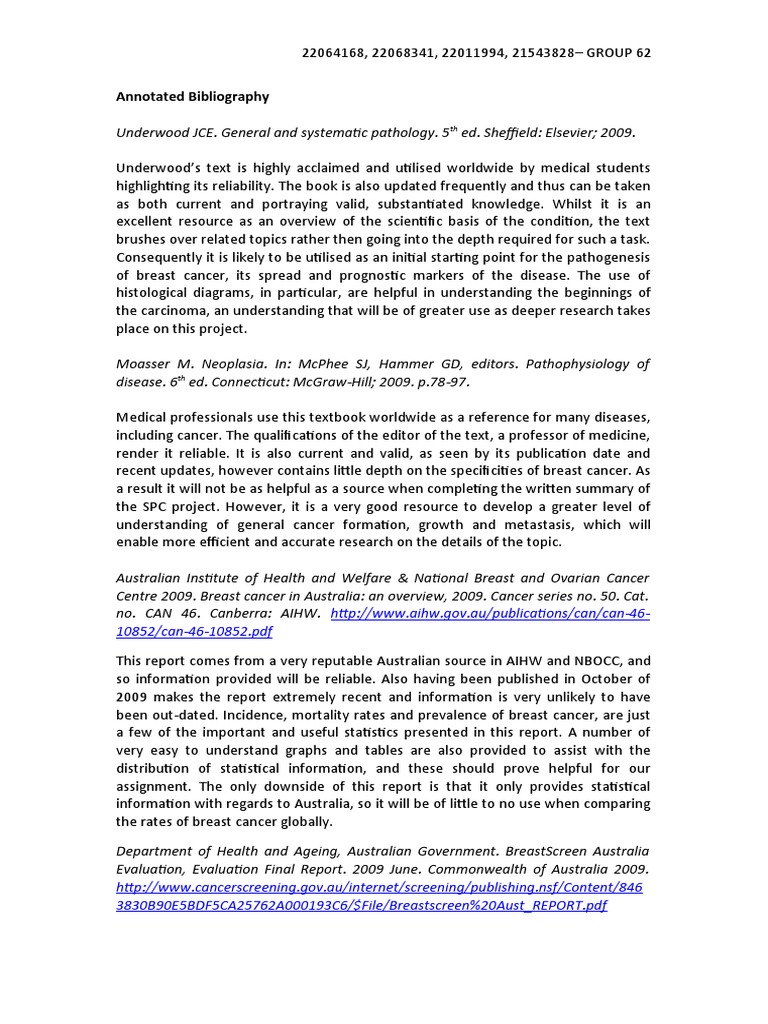 Annotated Bibliography | PDF | Therapy | Clinical Medicine