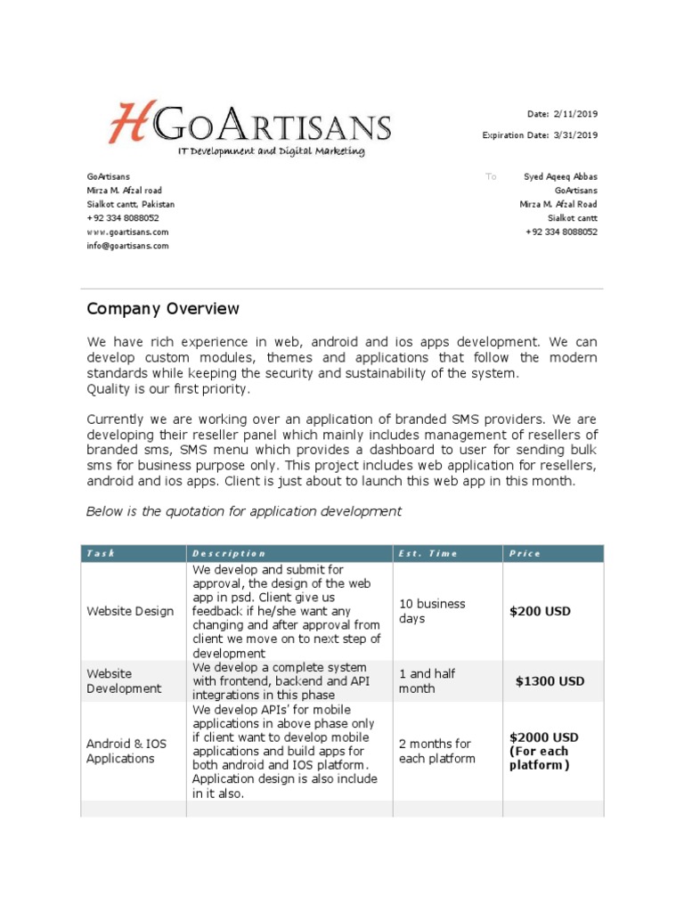 Quotation | PDF | Application Software | Web Application