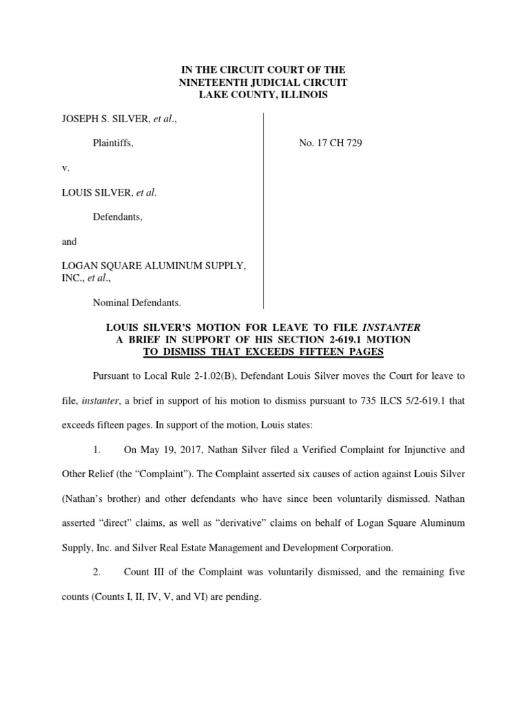 Motion For Leave To File Brief in Excess With Exhibits PDF | PDF | Lawsuit | Cause Of Action