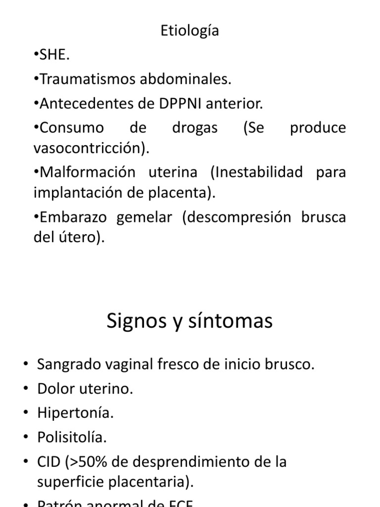 DPPNI: Etiología, Síntomas y Manejo | PDF | El embarazo | Salud maternal