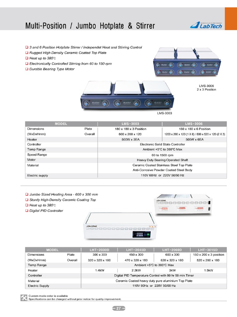 Hot Plate Labtech | PDF