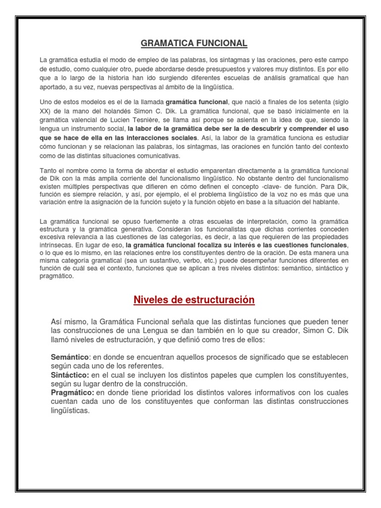 Gramatica Funcional | PDF | Los símbolos | Gramática