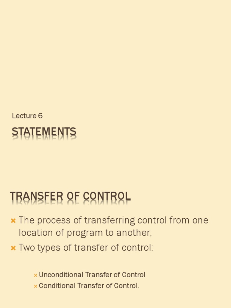 Lecture 6 | PDF | Control Flow | Software Development