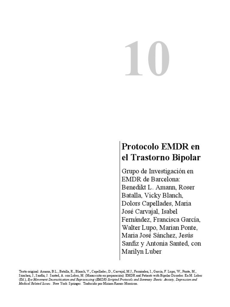 Protocolo Emdr en Trastorno-Bipolar | PDF | Desorden bipolar | Manía