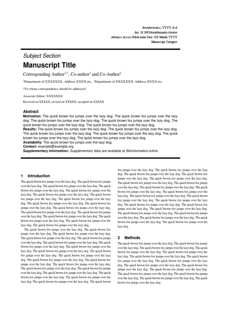 Bioinformatics - Template Article | PDF | Organisms | Nature