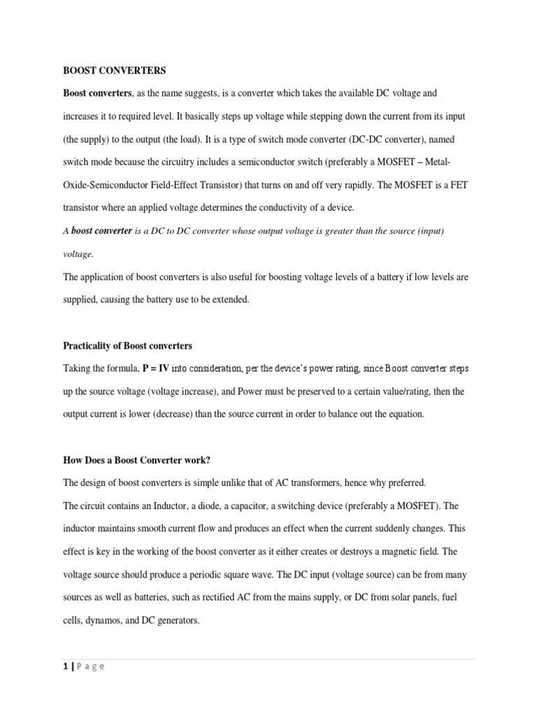 Boost Converters22 PDF | PDF | Field Effect Transistor | Mosfet