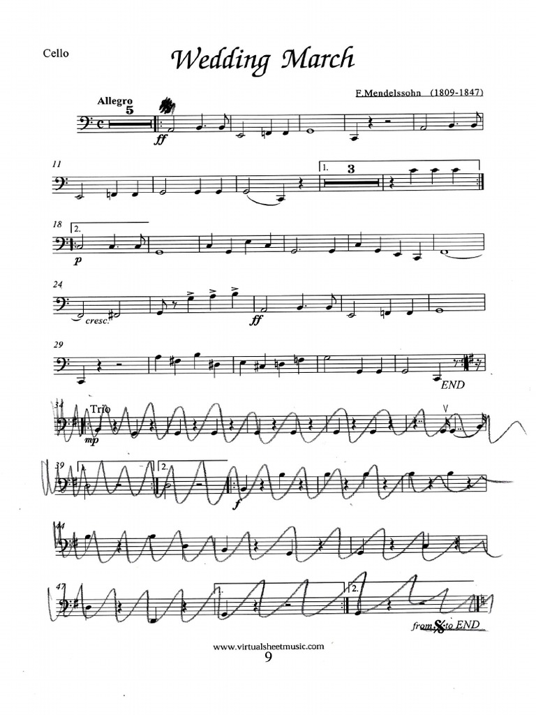 Marcha Nupcial (Mendelssohn) - Cello PDF | PDF